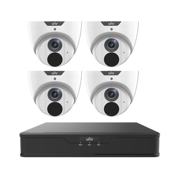 UNV KIT S3 Series NVR 4CH 2TB 4x 6MP EasyStar Turret Cameras UNV ...