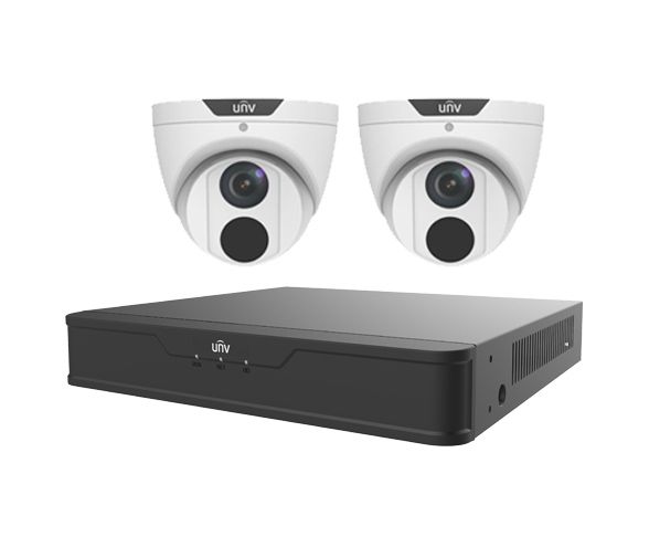 UNV KIT 501 Series NVR 4CH 2TB 2x 6MP Prime Turret Cameras UNV PRIME A ...
