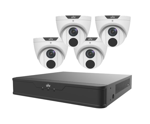 UNV KIT 501 Series NVR 8CH 4TB 4x 6MP Prime SS Turret Camera UNV PRIME ...